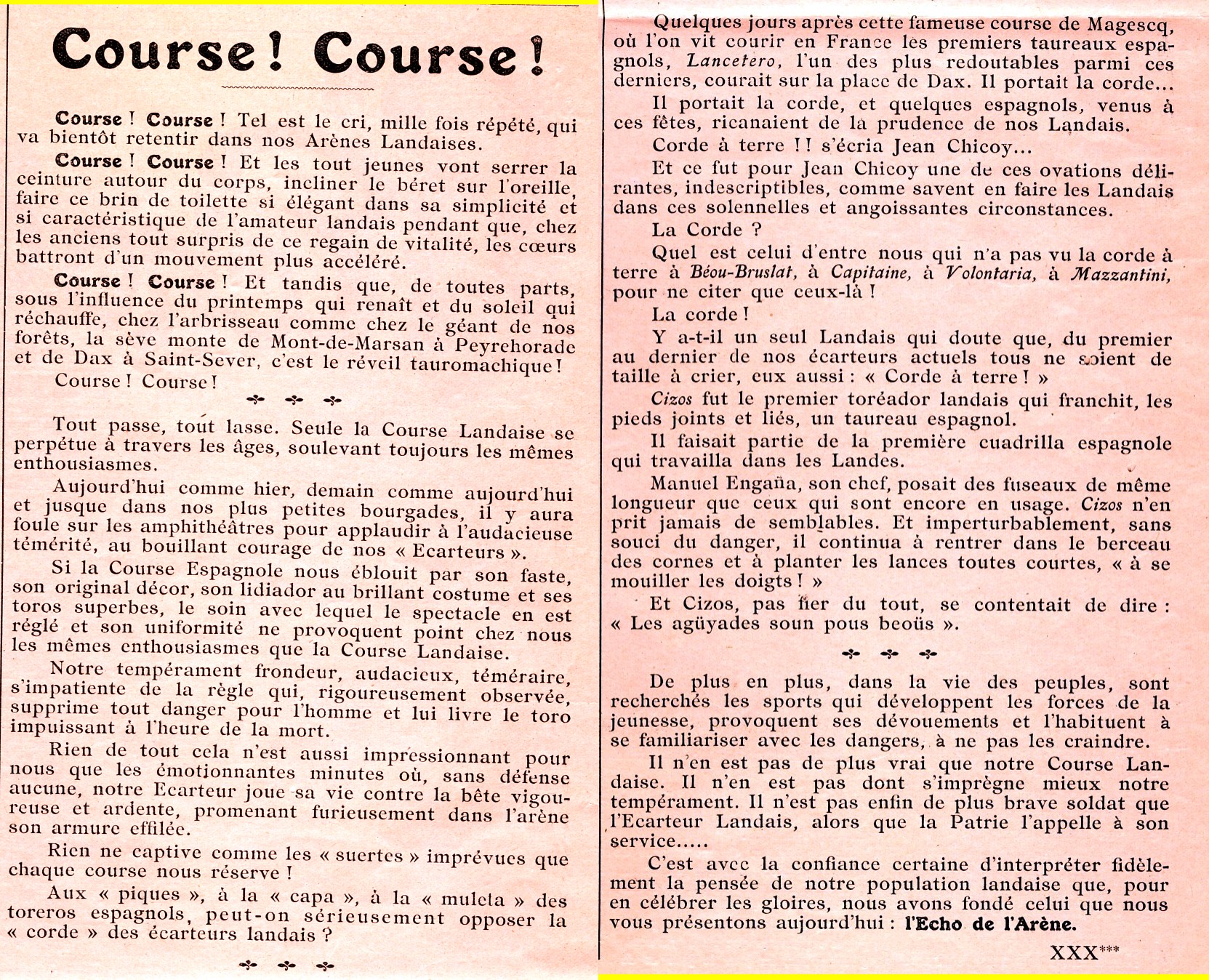 « Course ! Course! » – La course landaise et son patrimoine